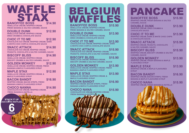Menu Waffles | I.C Waffles | Tauranga | New Zealand
