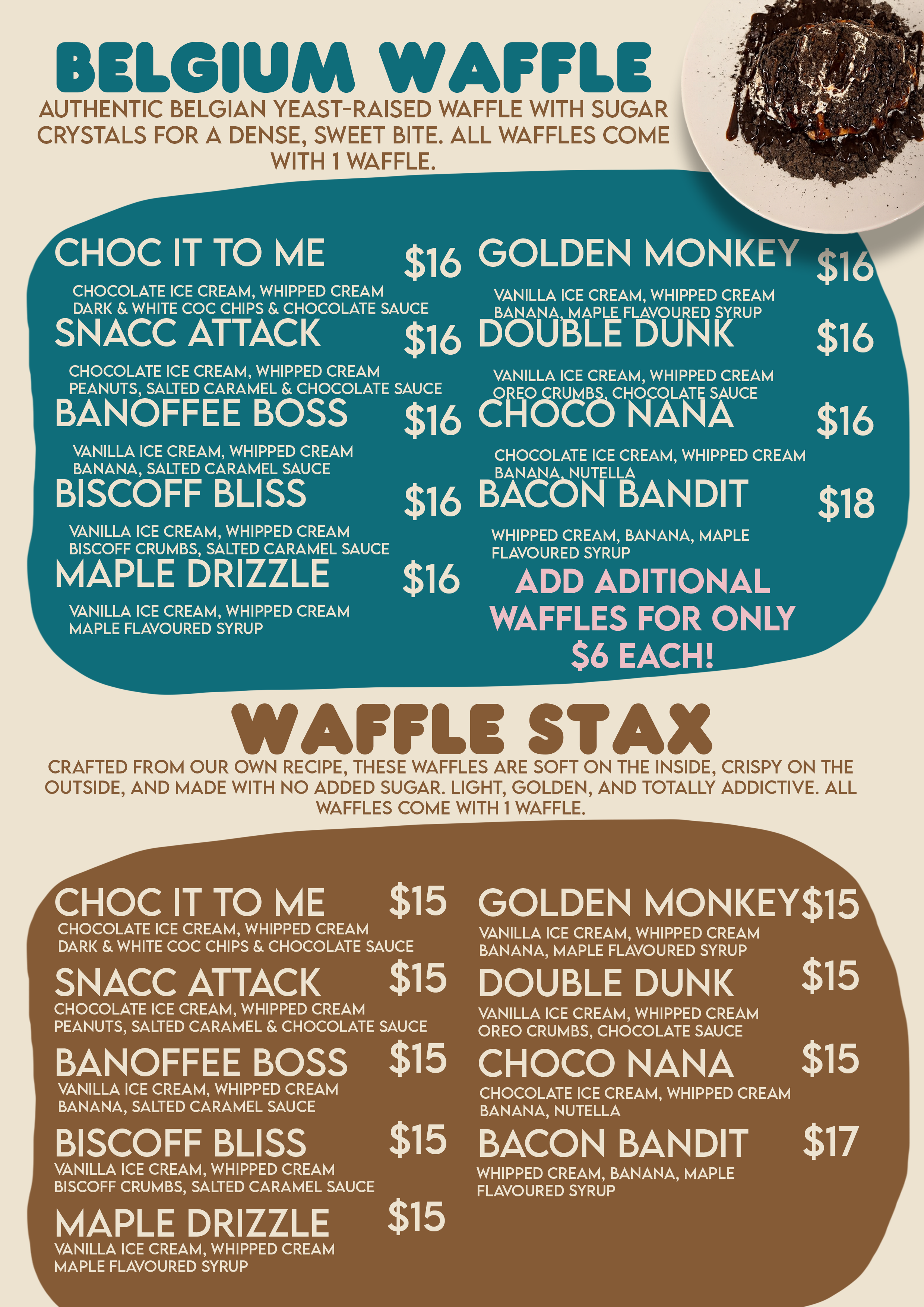 Menu | I.C Waffles | Tauranga | New Zealand